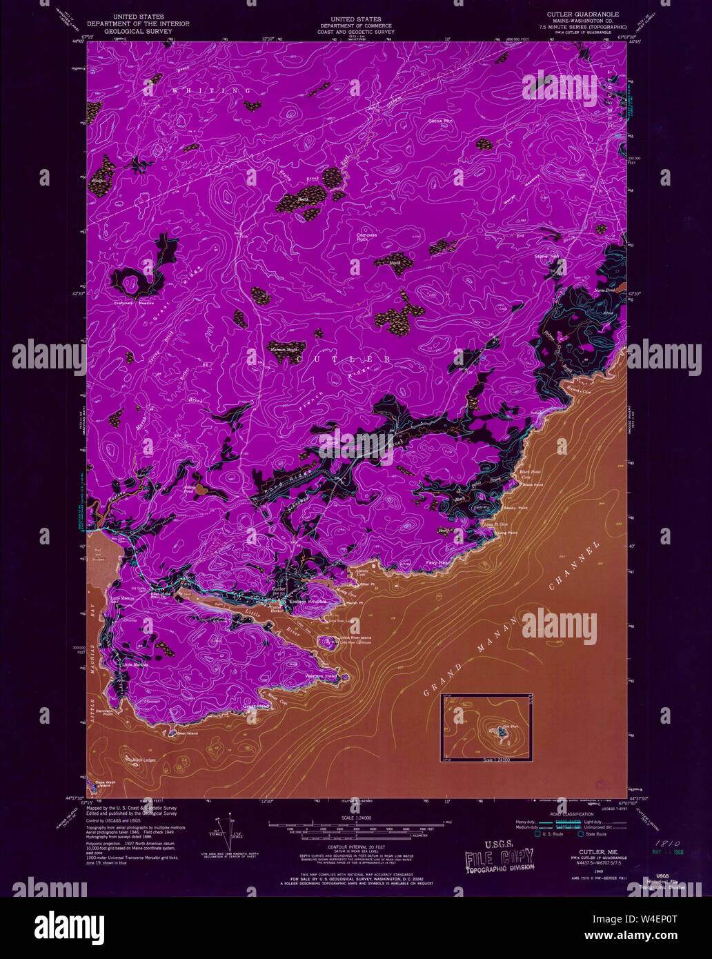 Maine USGS Historical Map Cutler 806627 1949 24000 Inversion ...