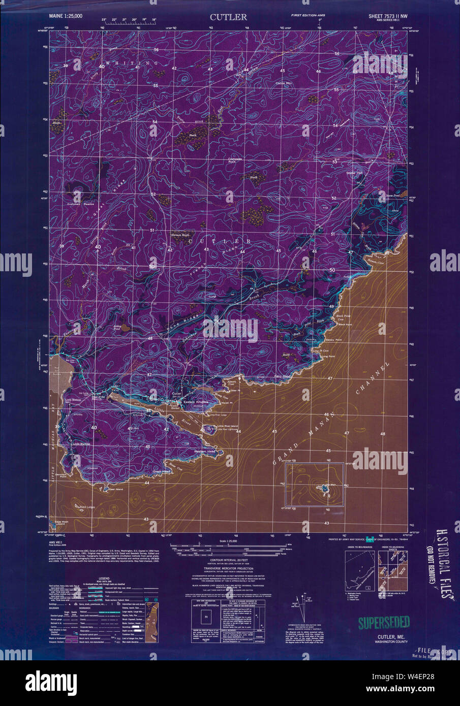 Maine USGS Historical Map Cutler 806629 1953 25000 Inversion ...