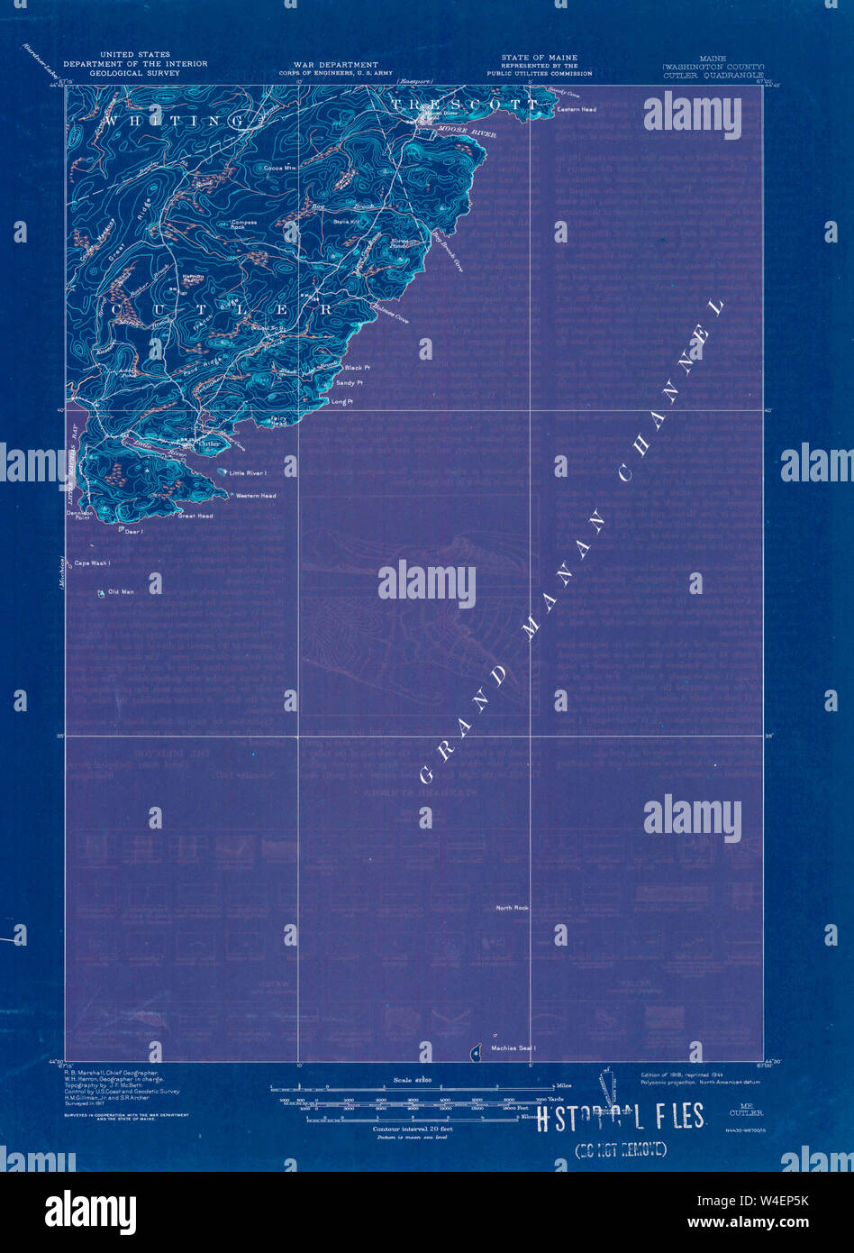 Maine USGS Historical Map Cutler 807458 1918 62500 Inversion ...