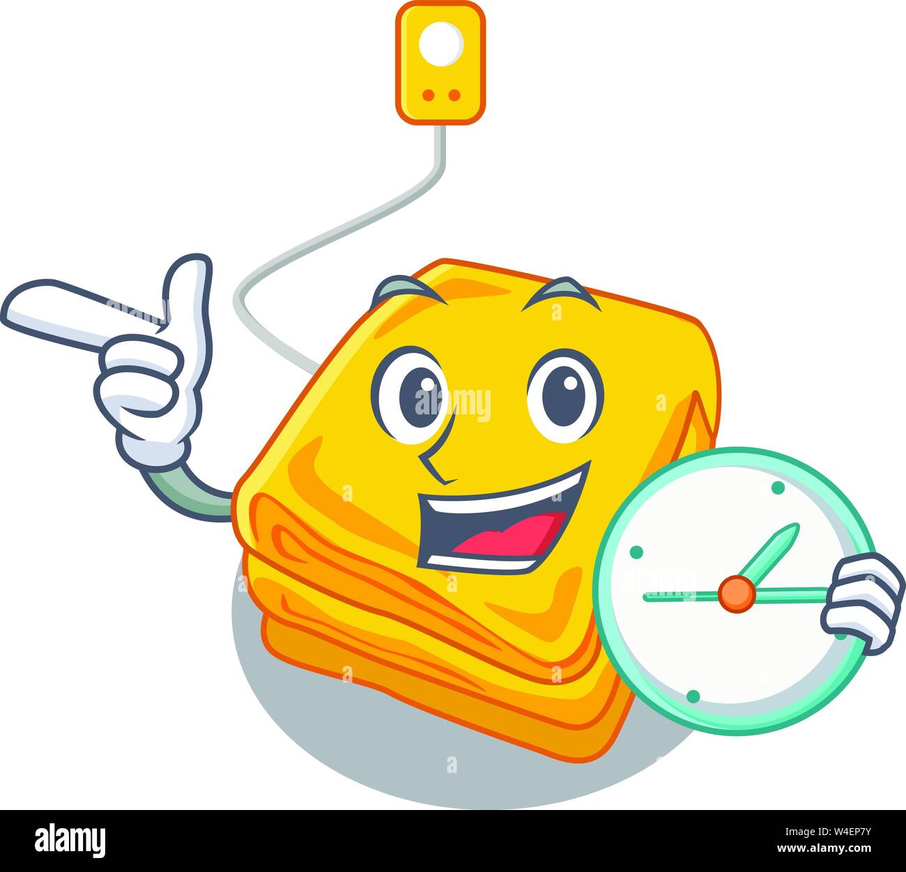 With clock electric blanket isolated with the cartoon vector ...