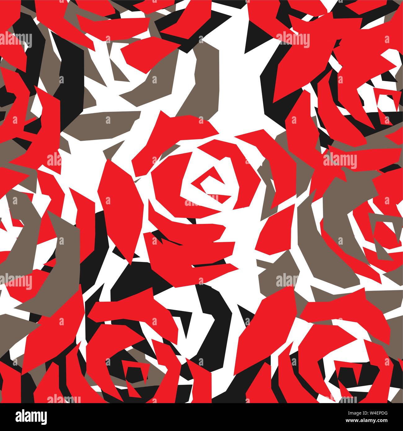 Seamless pattern with painted roses. Vector illustration Stock Vector ...