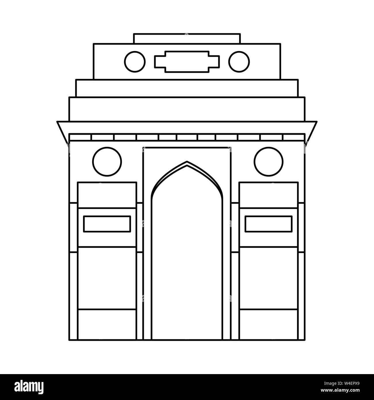 taj mahal structure emblematic of indian vector illustration design ...