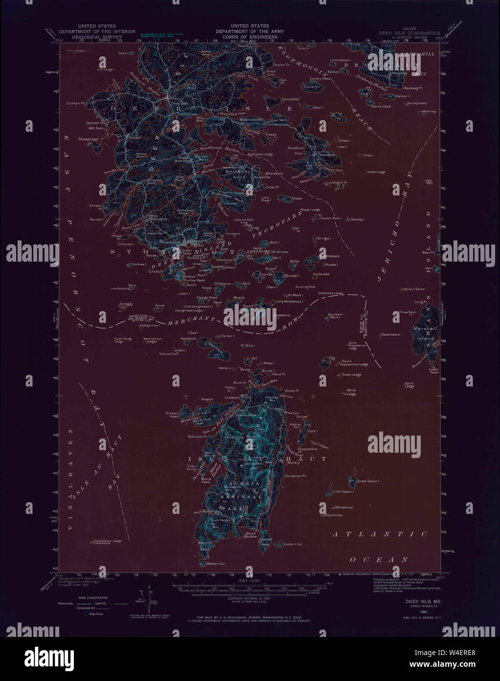 Maine USGS Historical Map Deer Isle 306538 1942 62500 Inversion ...