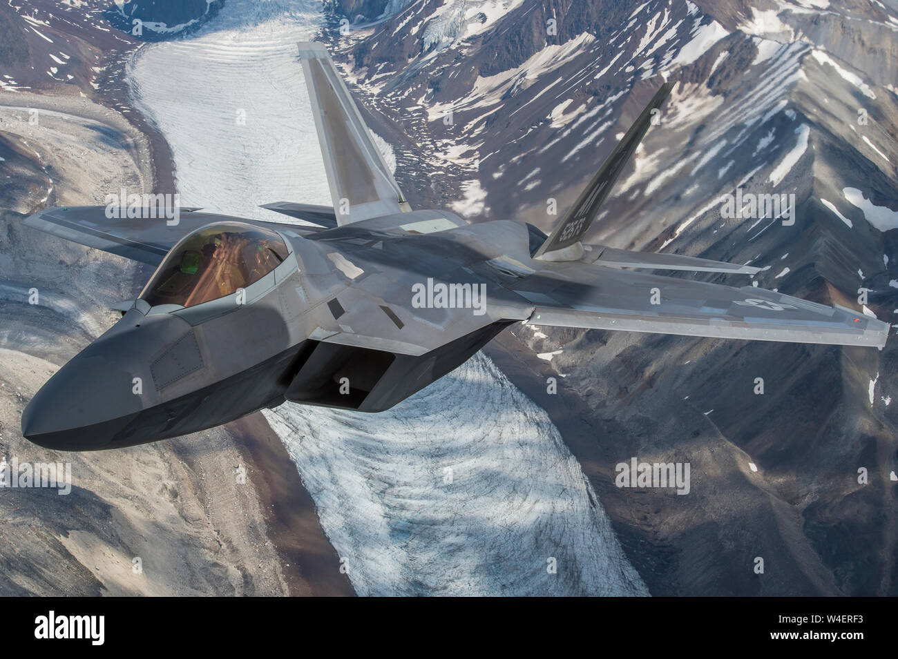 A U.S. Air Force F-22 Raptor from Joint Base Elmendorf-Richardson ...