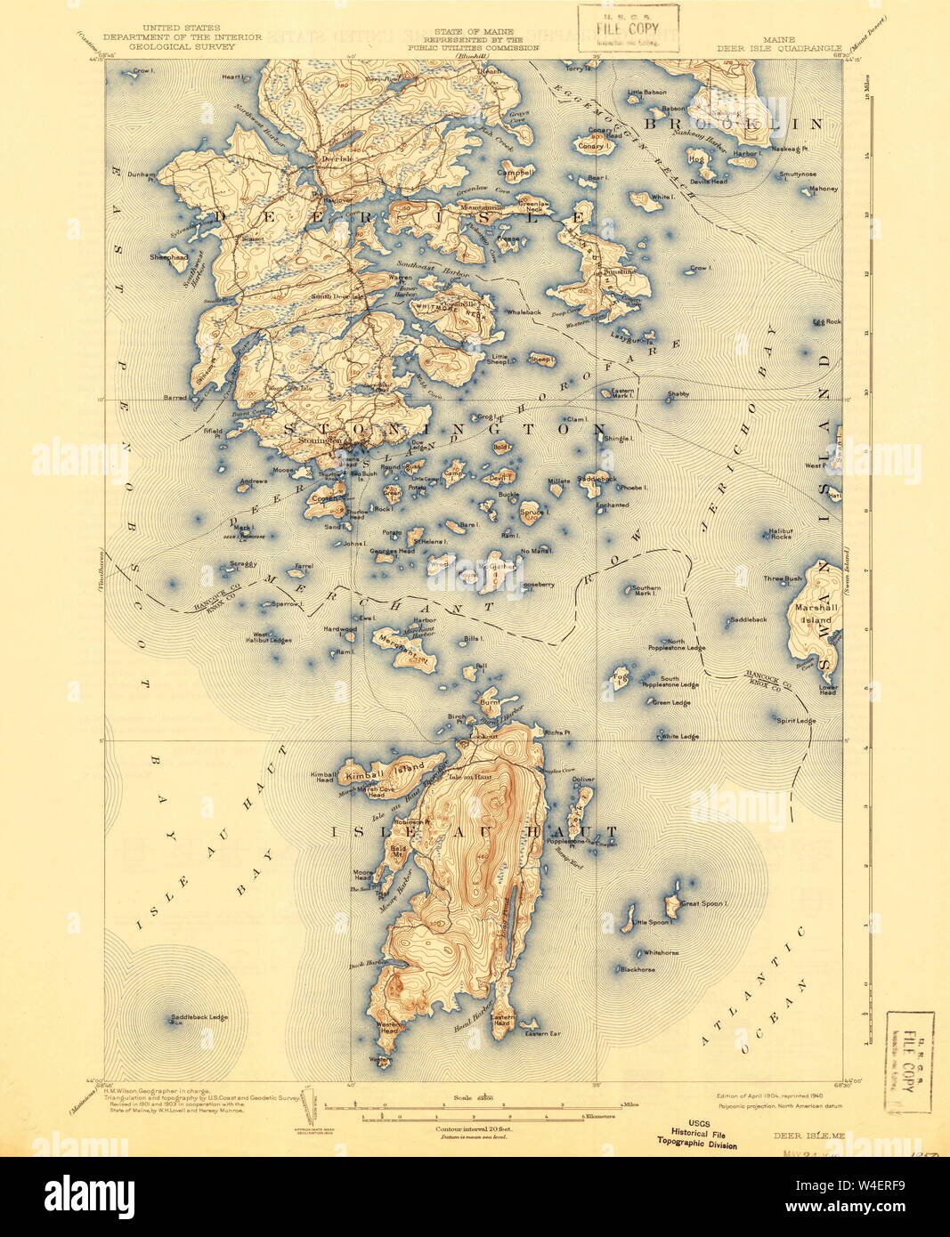Map of deer isle hi-res stock photography and images - Alamy