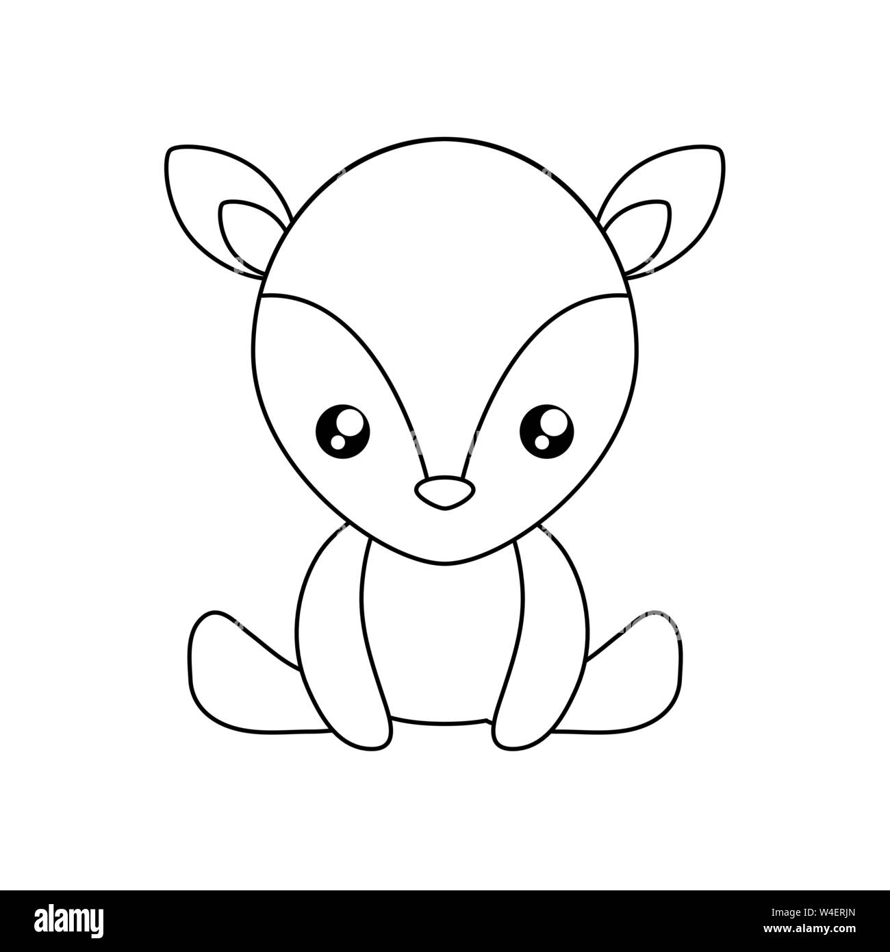cute little reindeer baby character vector illustration design Stock ...