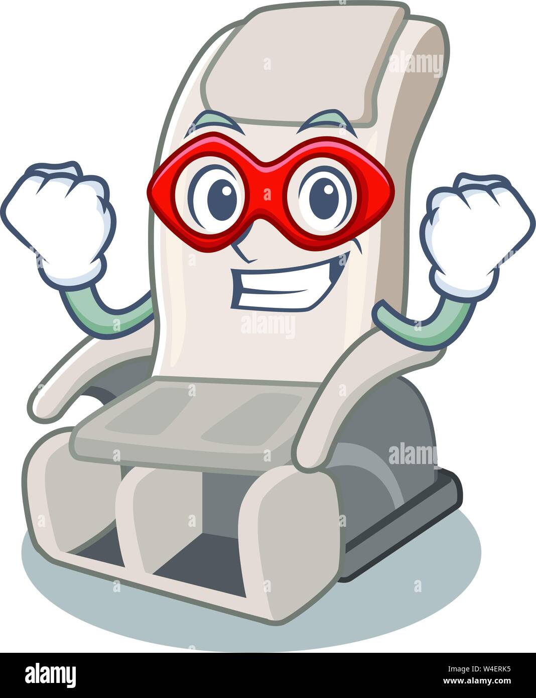 Super hero massage chair in the mascot shape vector illustration Stock ...