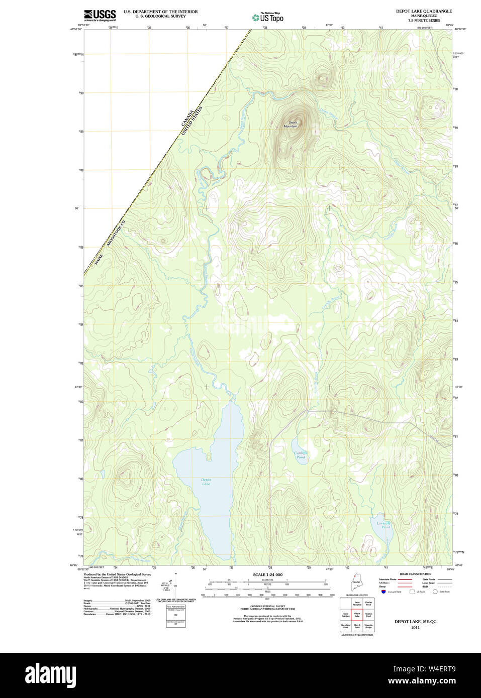 Maine USGS Historical Map Depot Lake 20110919 TM Restoration Stock ...