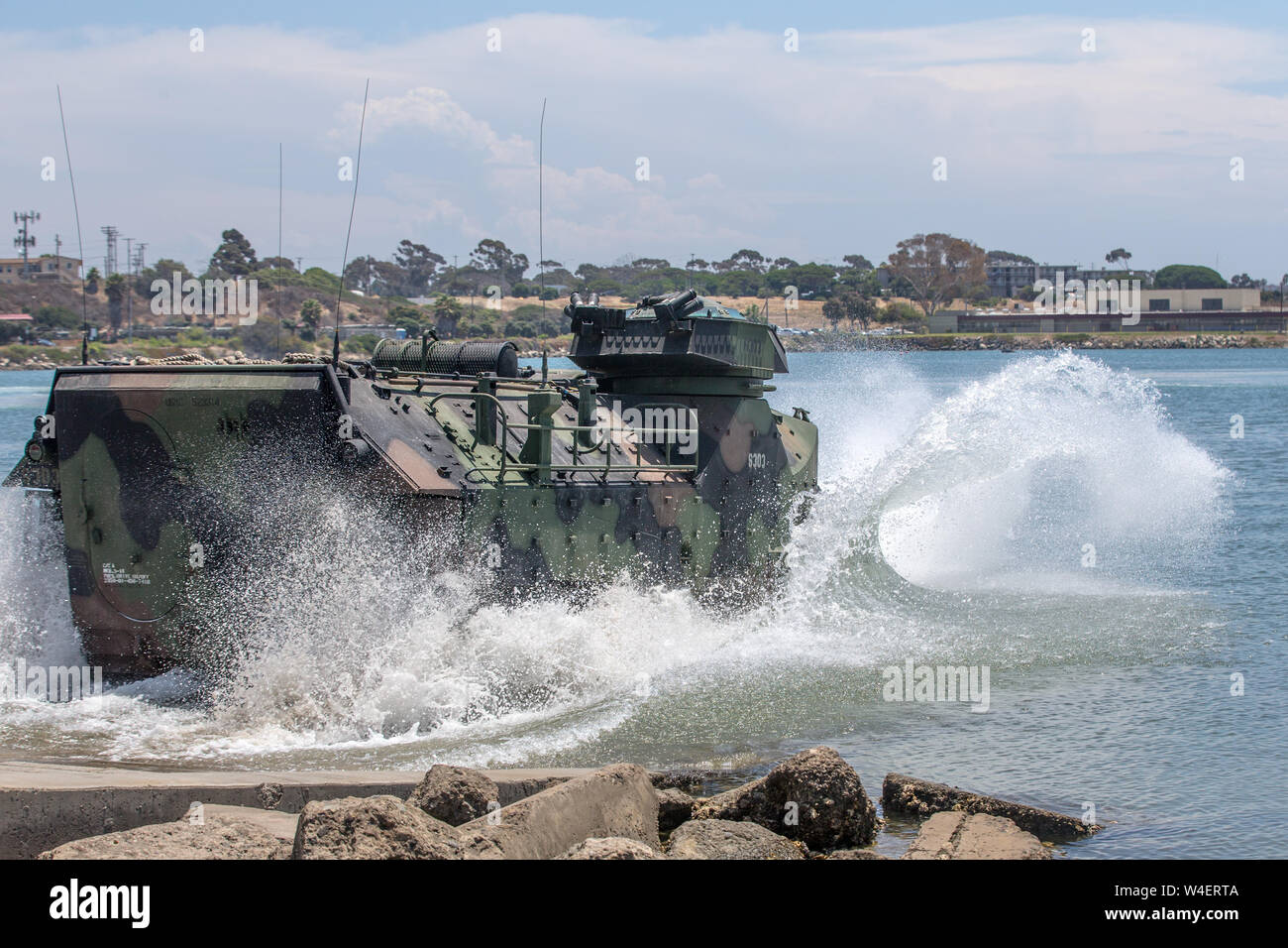 An AAV-P7/A1 Amphibious Assault Vehicle operated by students and ...