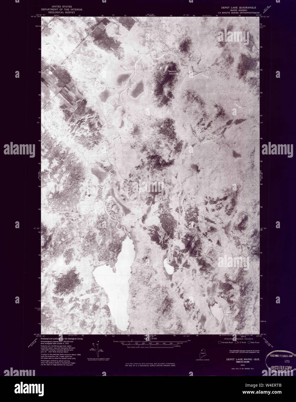 Maine USGS Historical Map Depot Lake 806637 1976 24000 Inversion ...