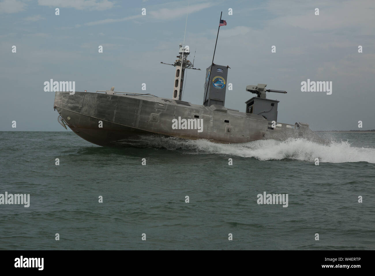 An Expeditionary Warfare Unmanned Surface Vessel (USV) autonomously ...