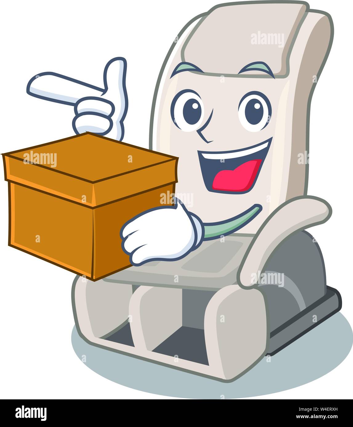 With box massage chair in the mascot shape vector illustration Stock ...