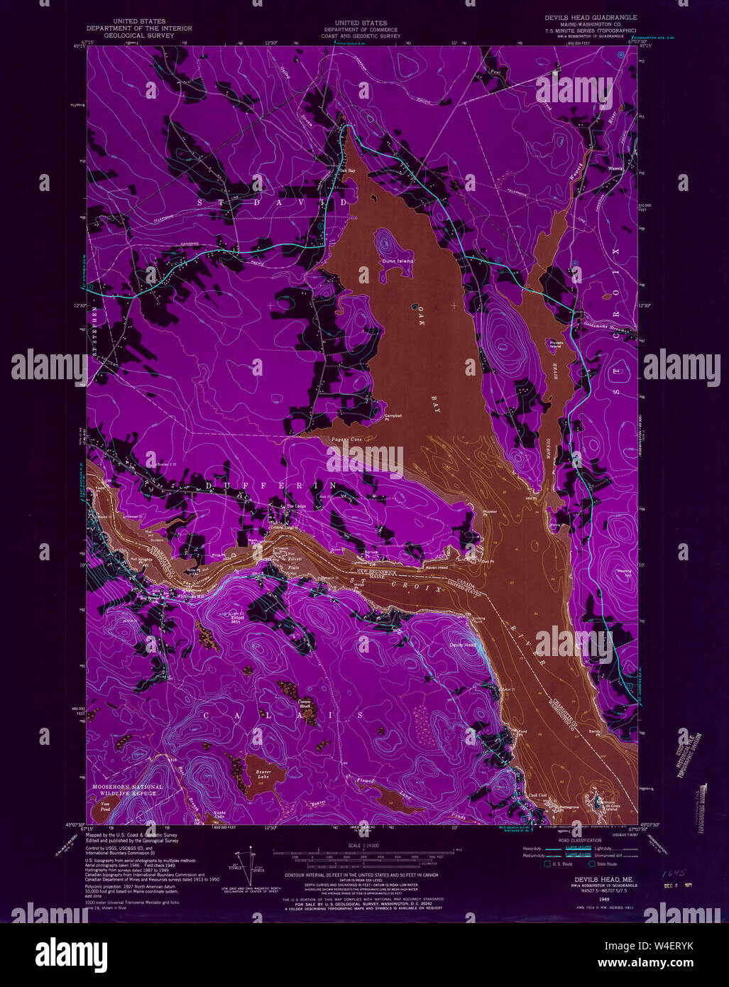 Maine USGS Historical Map Devils Head 806639 1949 24000 Inversion ...