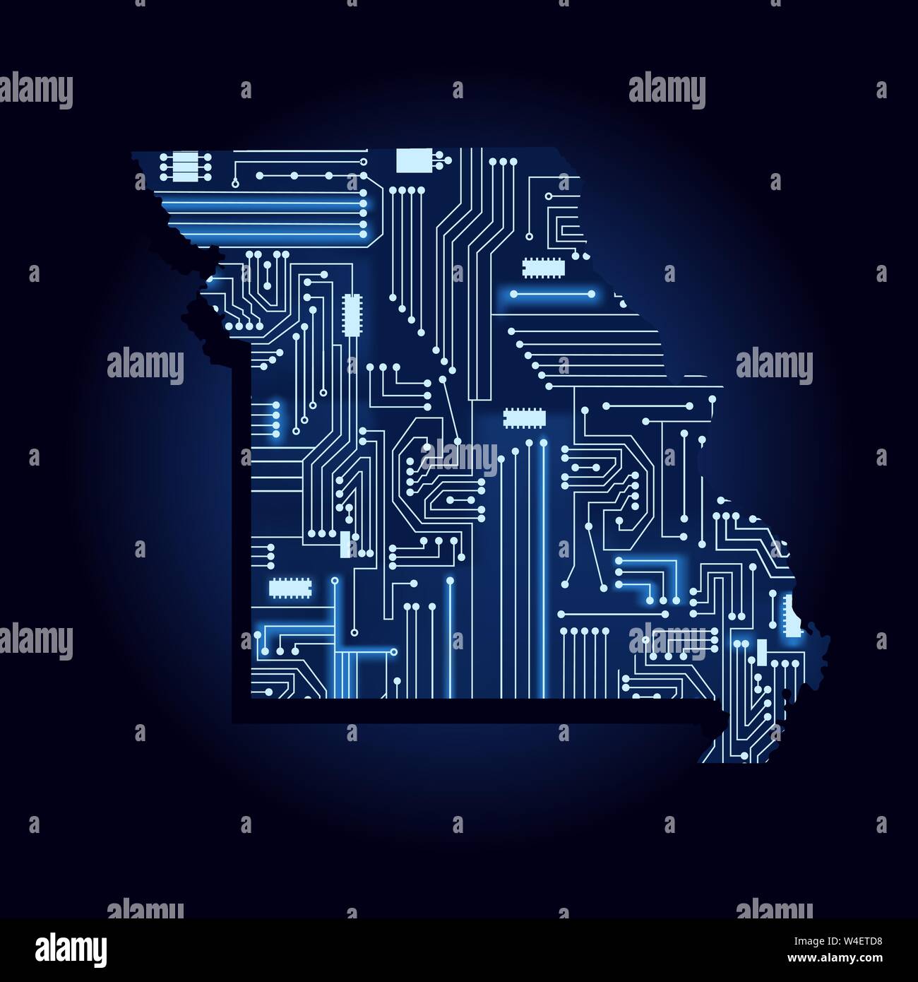 Missouri tech map hi-res stock photography and images - Alamy