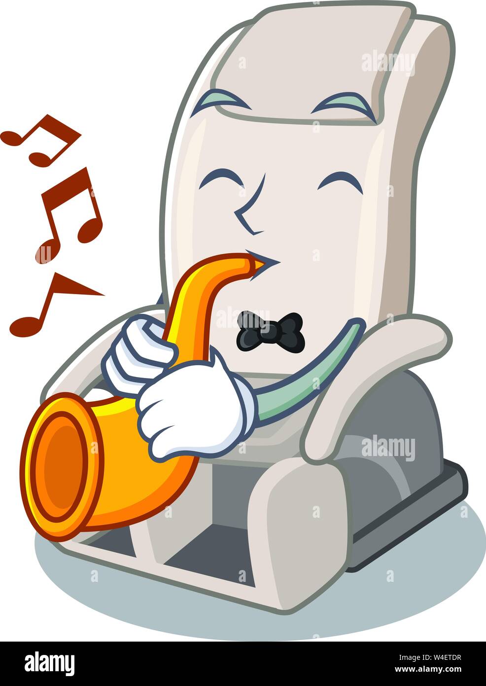With trumpet massage chair the middle room cartoon vector illustration ...
