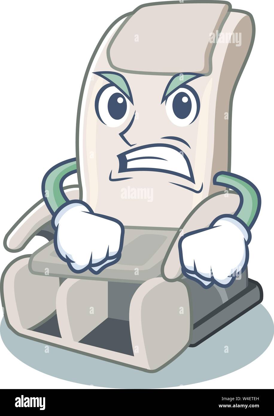 Angry massage chair the middle room cartoon vector illustration Stock ...