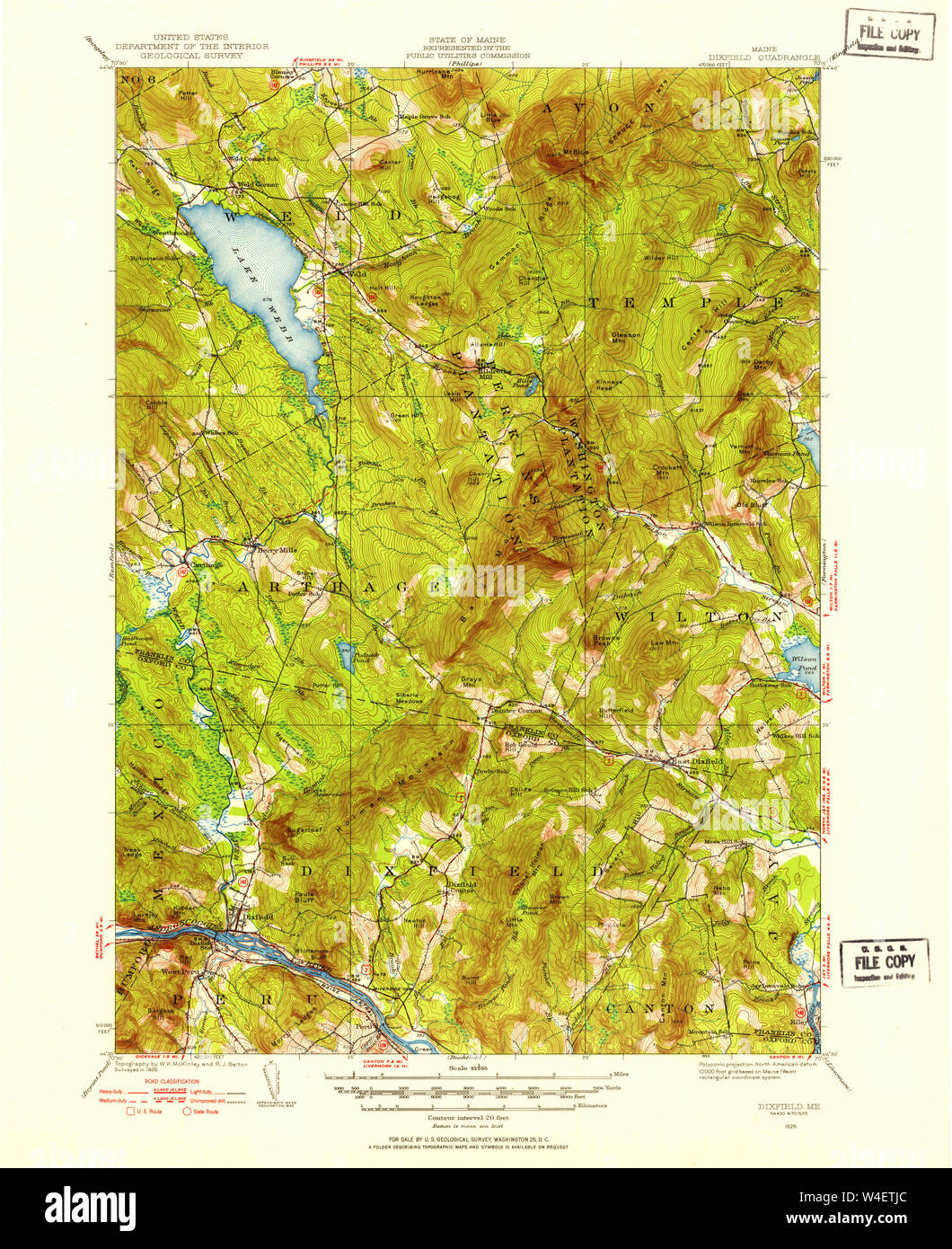Maine USGS Historical Map Dixfield 460360 1926 62500 Restoration Stock ...