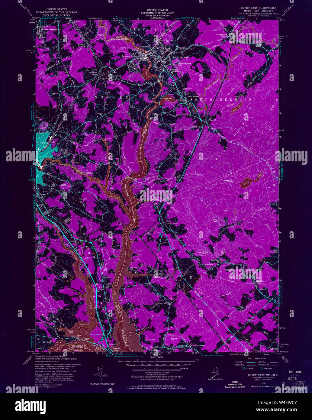 Maine USGS Historical Map Dover East 806648 1956 24000 Inversion ...