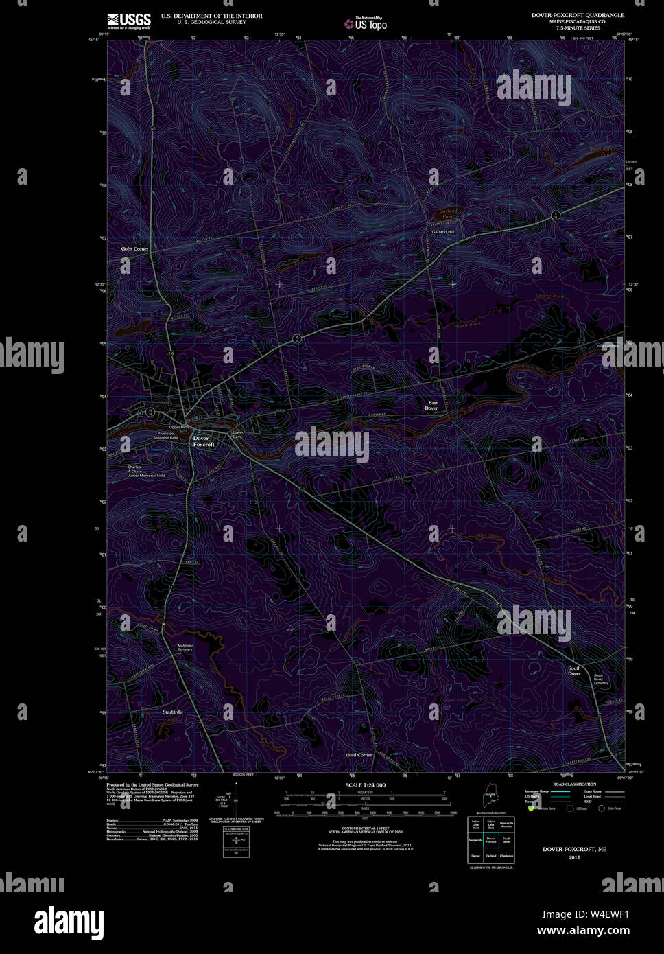Maine USGS Historical Map Dover-Foxcroft 20110831 TM Inversion ...