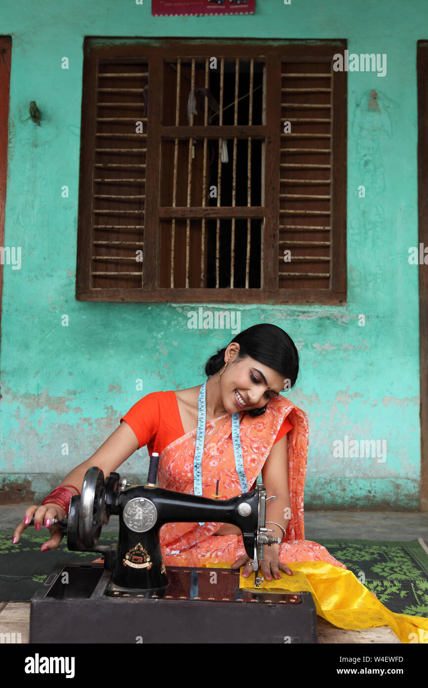 Indian Rural Woman Tailor High Resolution Stock Photography and Images ...
