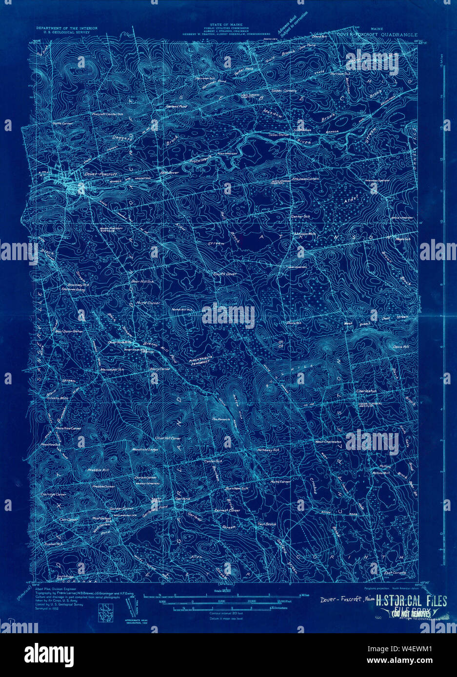 Maine USGS Historical Map Dover-Foxcroft 807474 1932 48000 Inversion ...