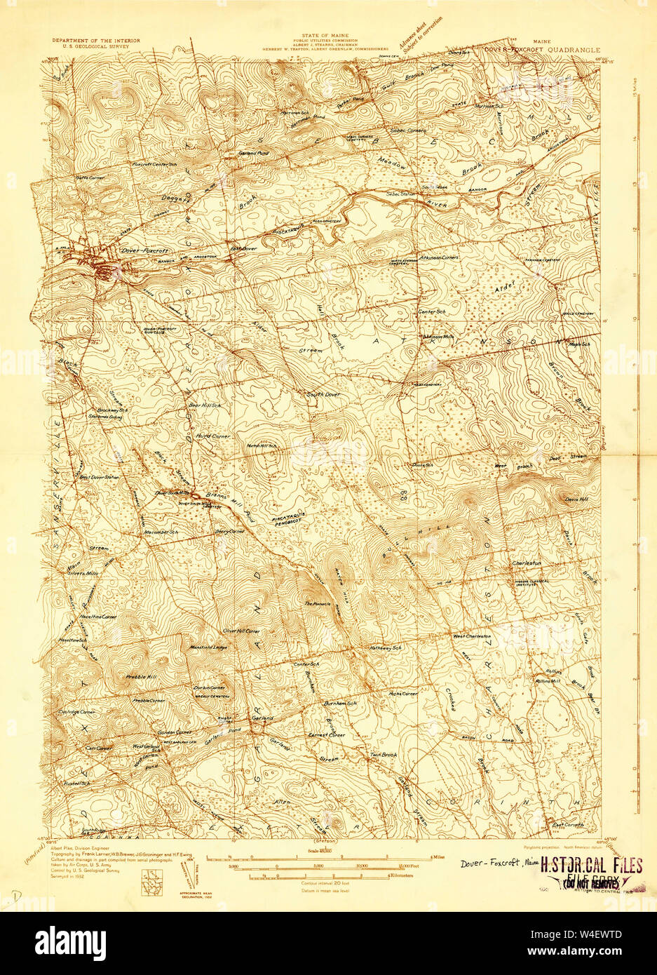 Maine USGS Historical Map Dover-Foxcroft 807474 1932 48000 Restoration ...