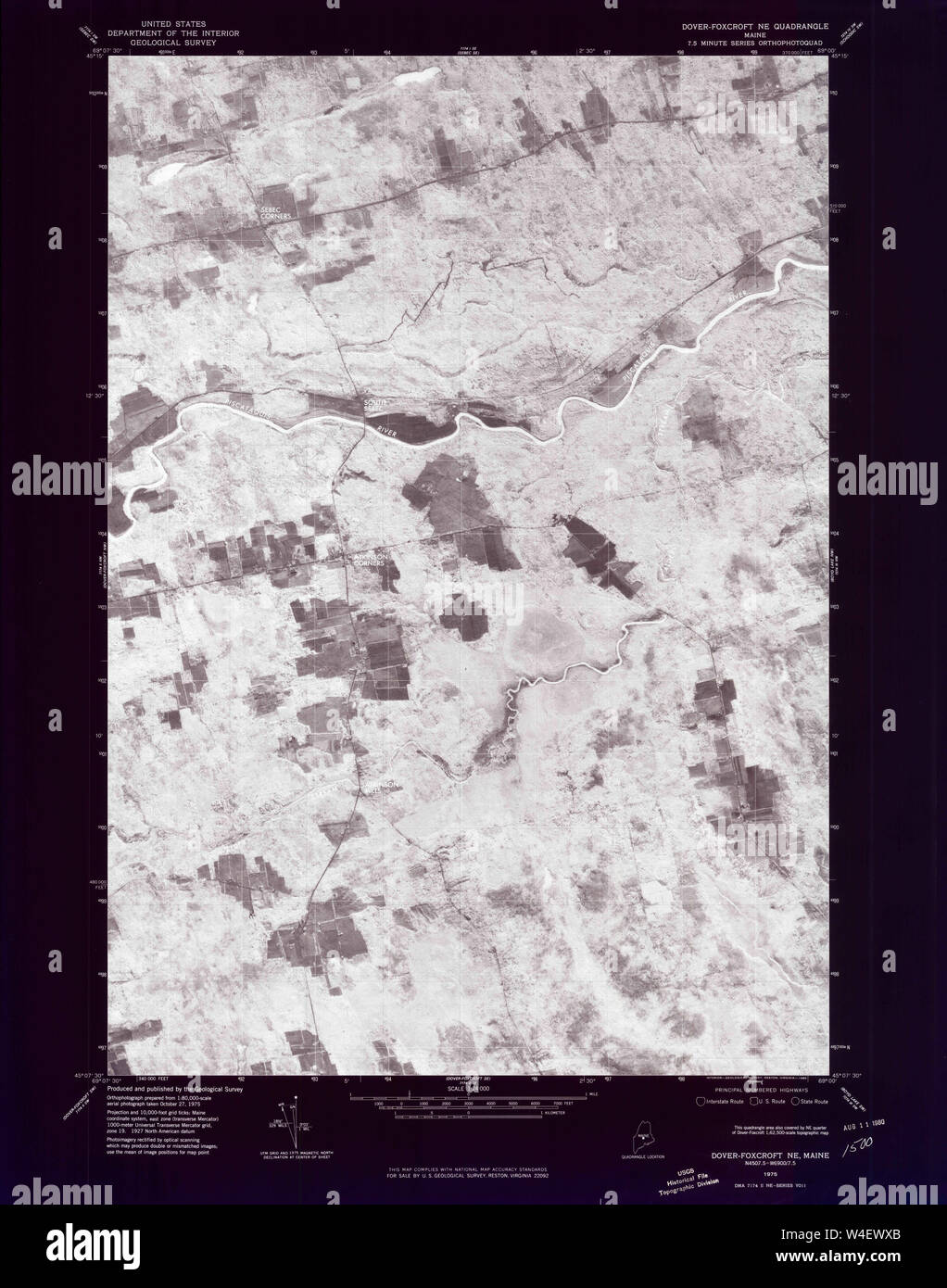 Maine USGS Historical Map Dover-Foxcroft NE 806651 1975 24000 Inversion ...