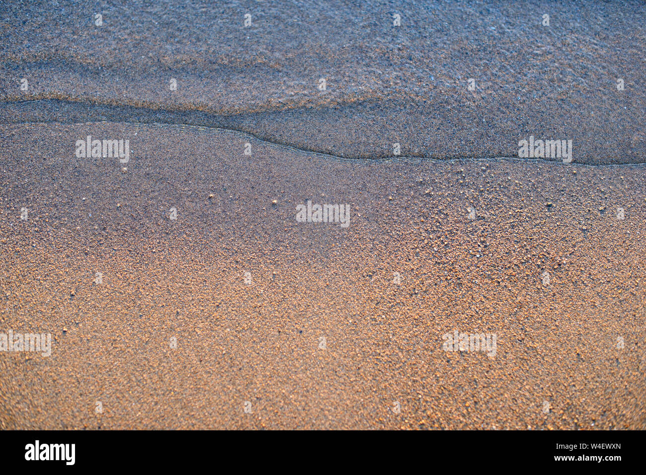 Sea wave and sand seashore. Golden sun light over the sea ocean waves ...
