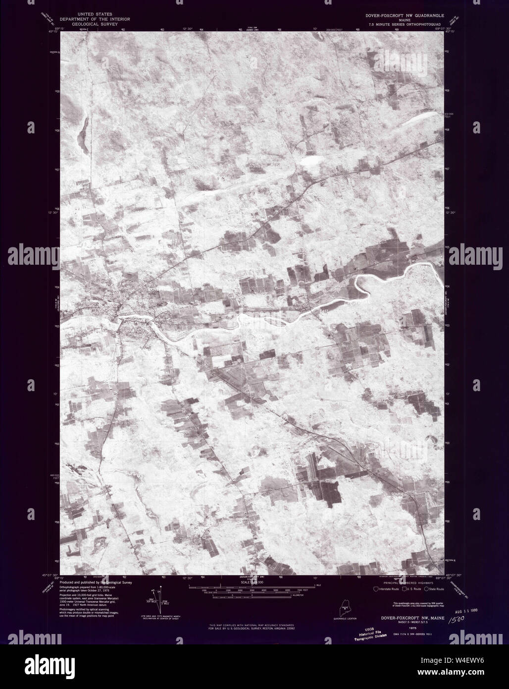 Maine USGS Historical Map Dover-Foxcroft NW 806652 1975 24000 Inversion ...