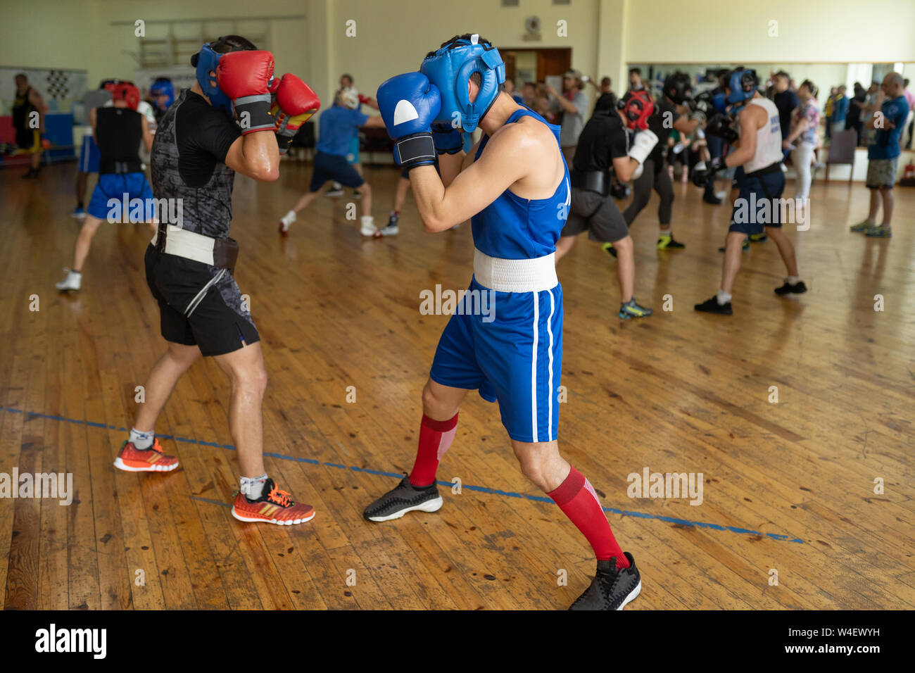 Boxing fighters in the gym Stock Photo - Alamy