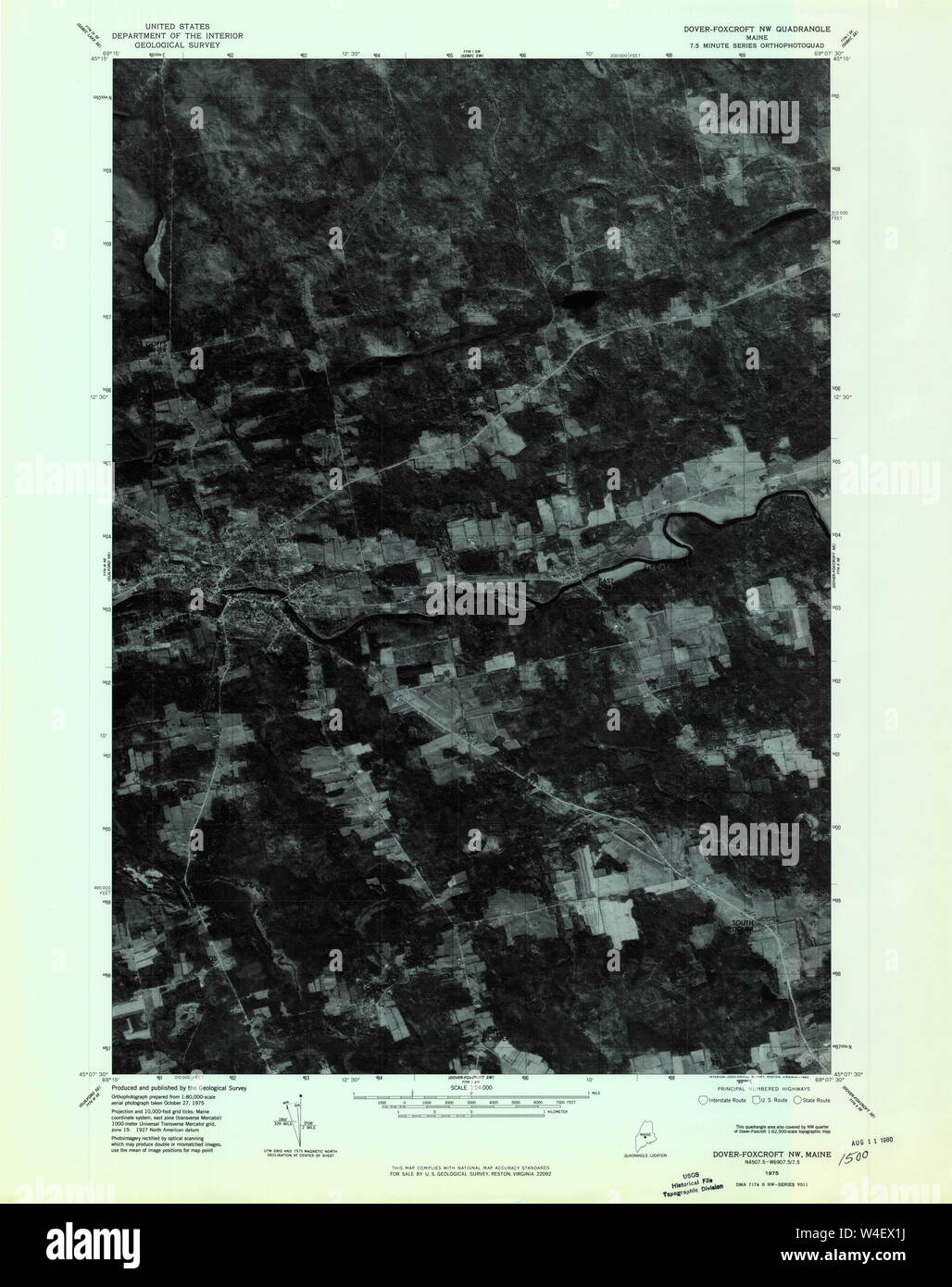 Maine USGS Historical Map Dover-Foxcroft NW 806652 1975 24000 ...