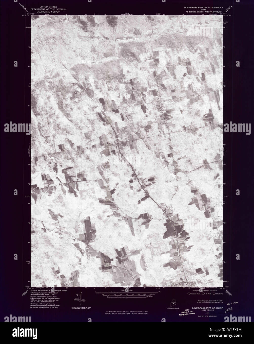 Maine USGS Historical Map Dover-Foxcroft SE 806653 1975 24000 Inversion ...