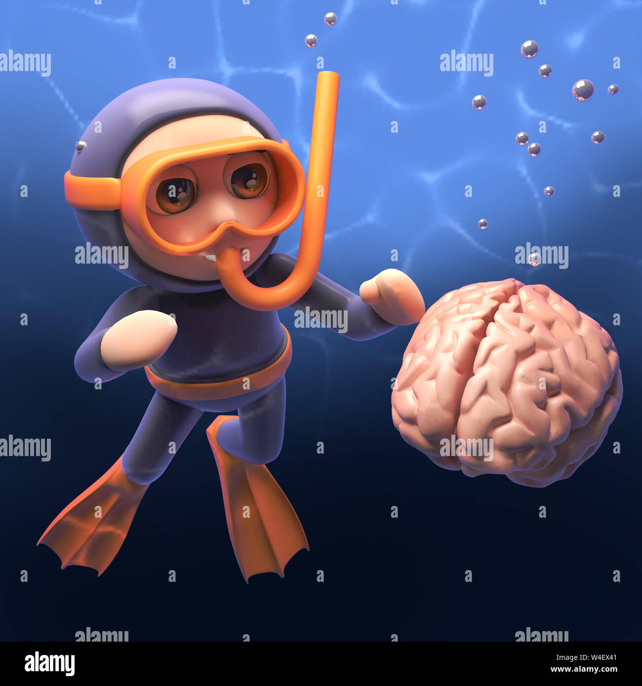 Human underwater illustration hi-res stock photography and images - Alamy