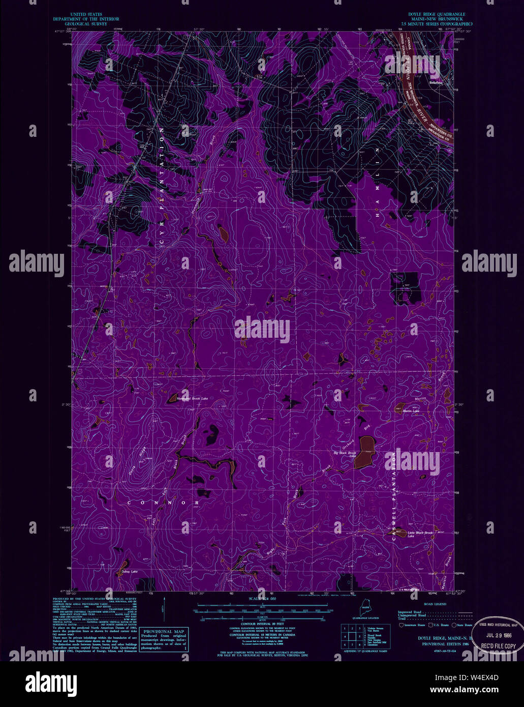 Maine USGS Historical Map Doyle Ridge 807886 1986 24000 Inversion ...
