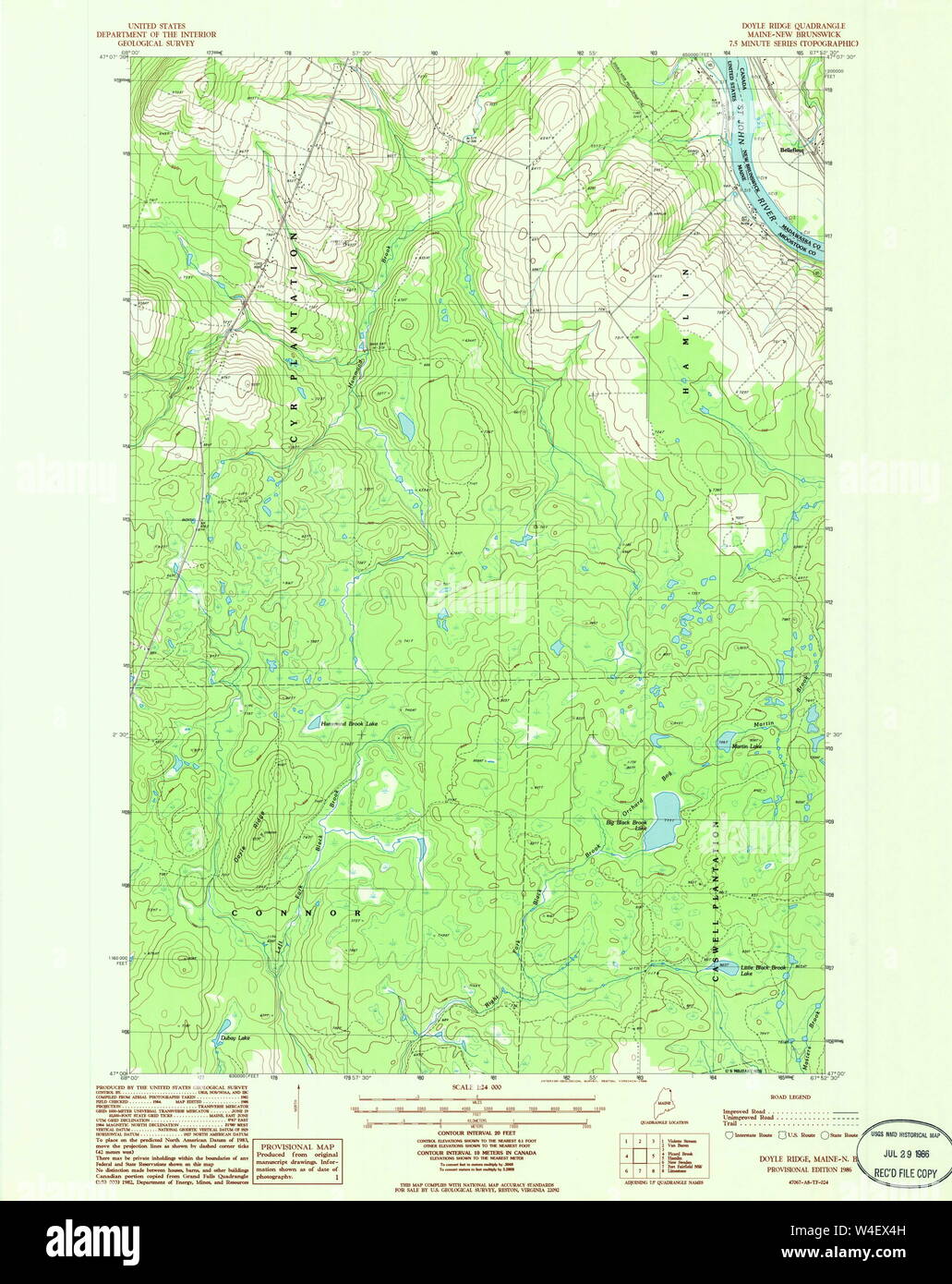 Maine USGS Historical Map Doyle Ridge 807886 1986 24000 Restoration ...
