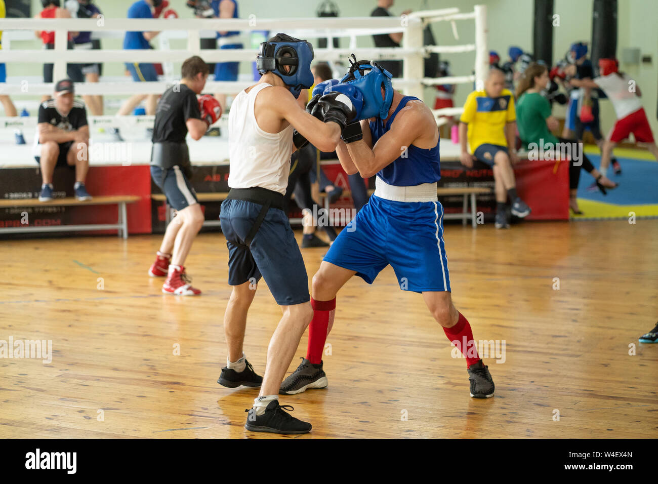 Muscular boxing fighters Stock Photo - Alamy