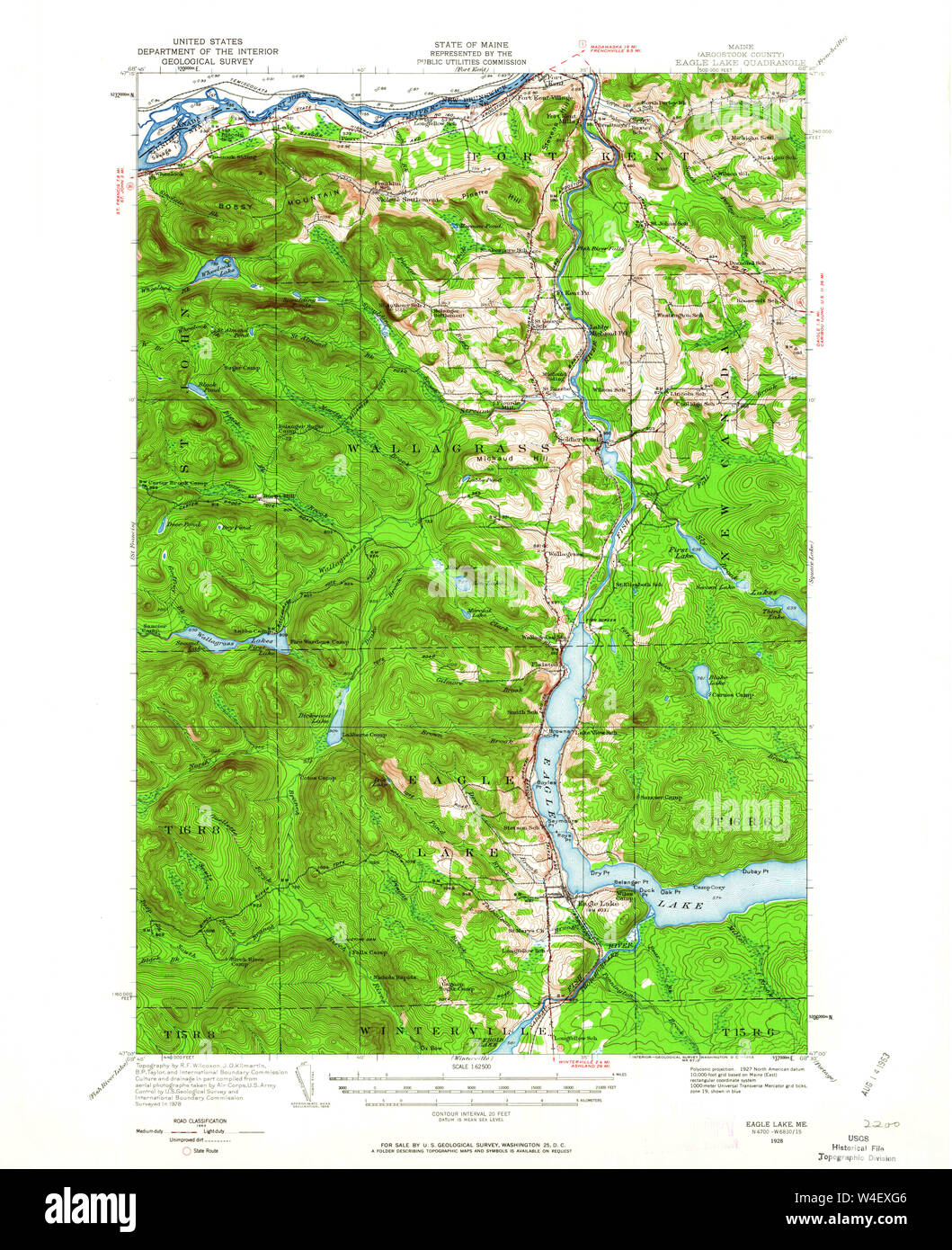 Eagle lake maine map hi-res stock photography and images - Alamy