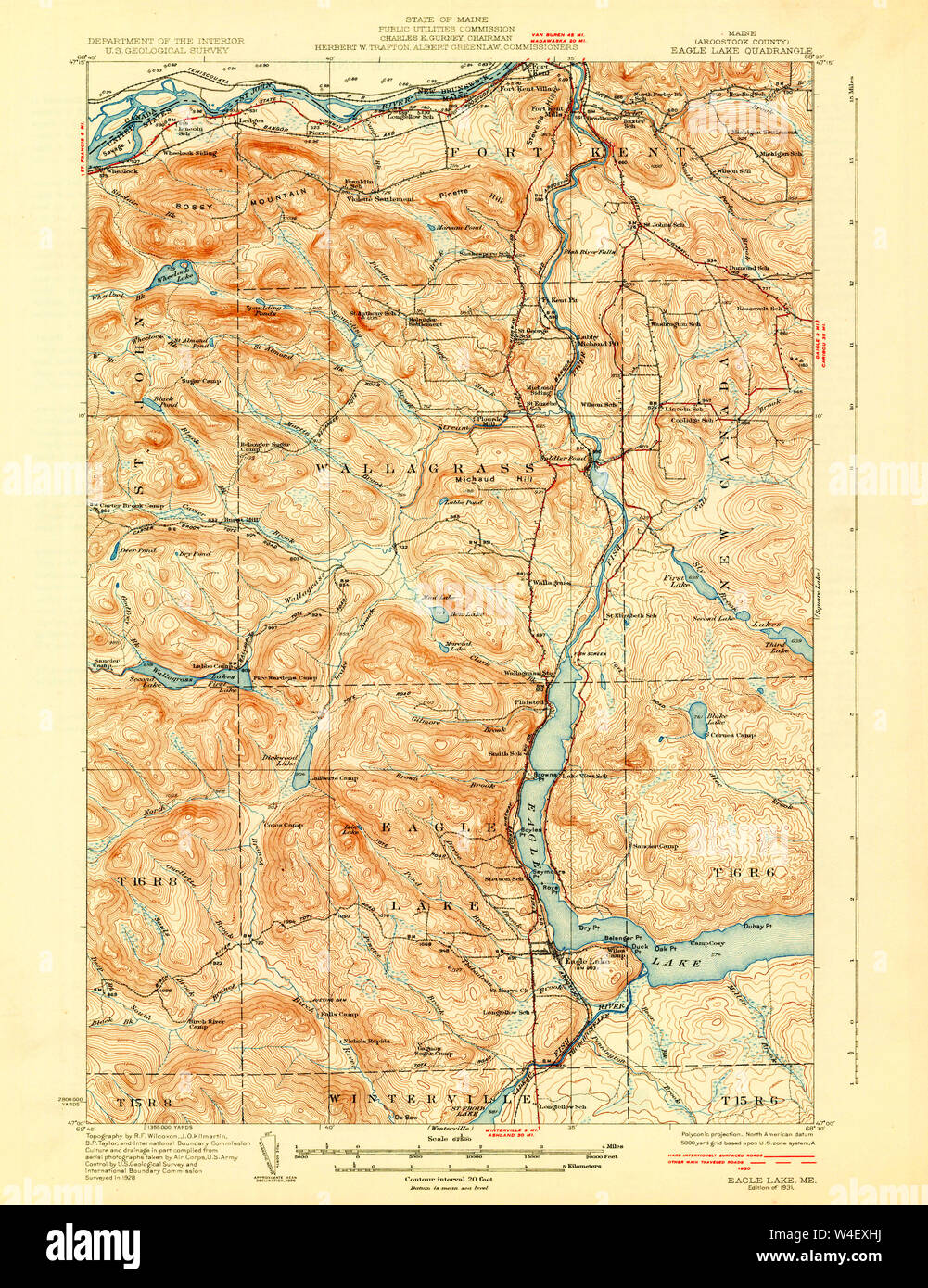 Maine USGS Historical Map Eagle Lake 807475 1931 62500 Restoration ...