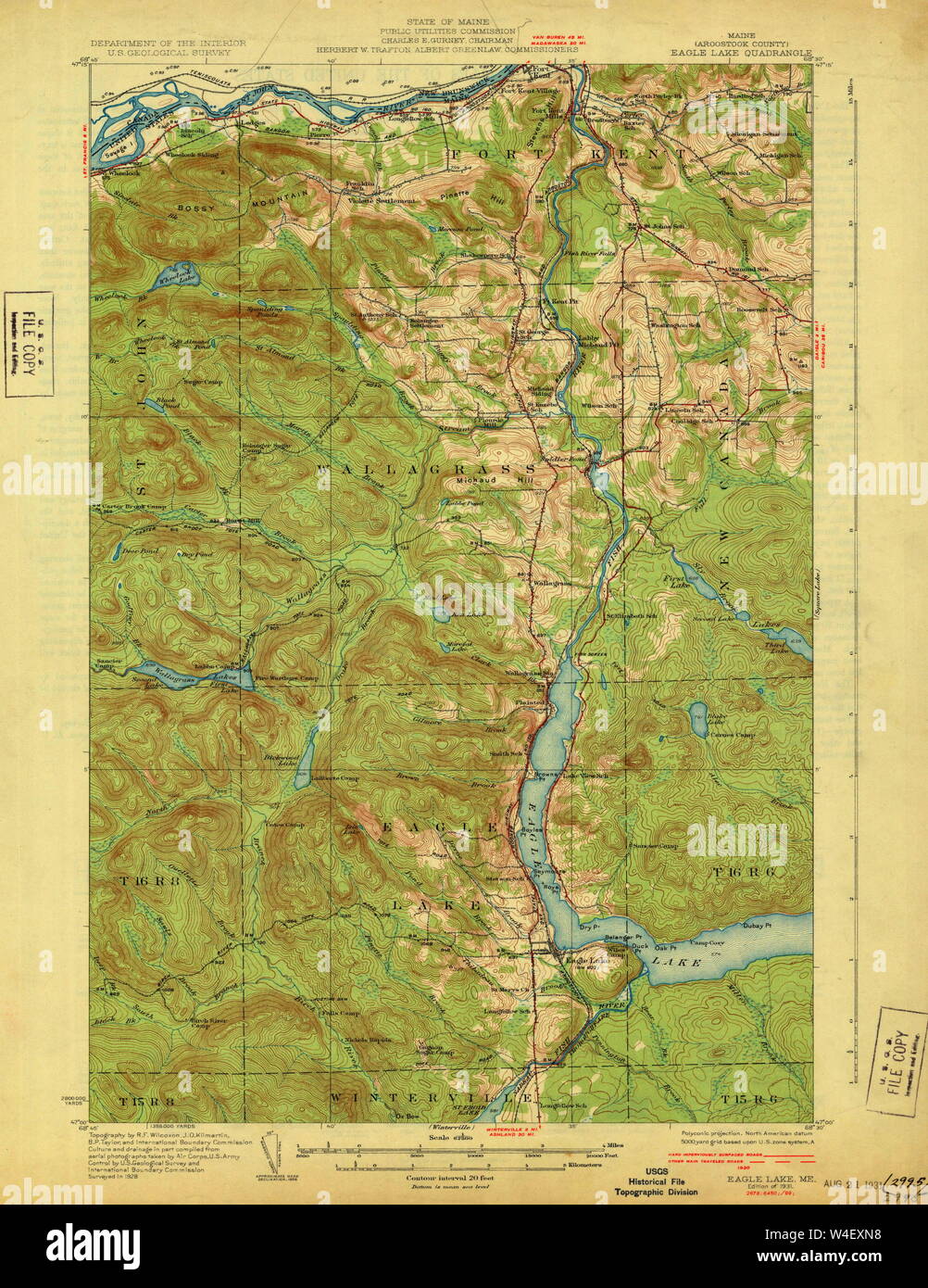 Maine USGS Historical Map Eagle Lake 807477 1931 62500 Restoration ...
