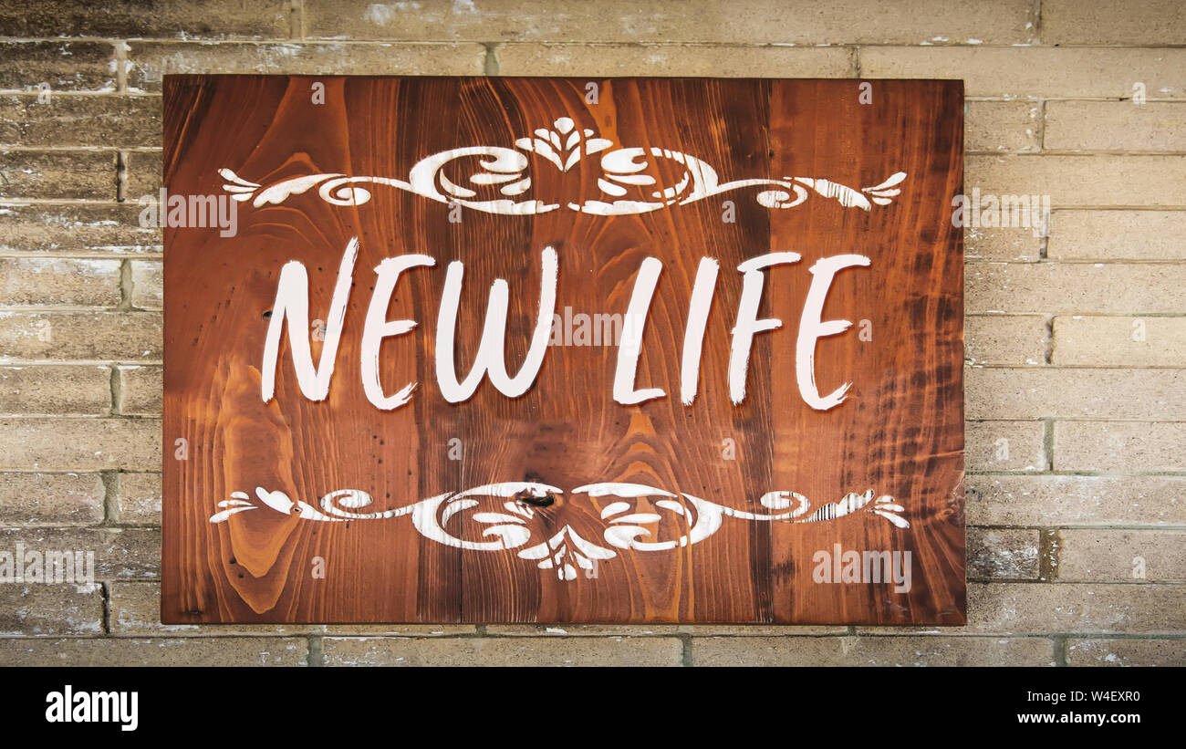 Street Sign the Direction Way to NEW LIFE Stock Photo - Alamy