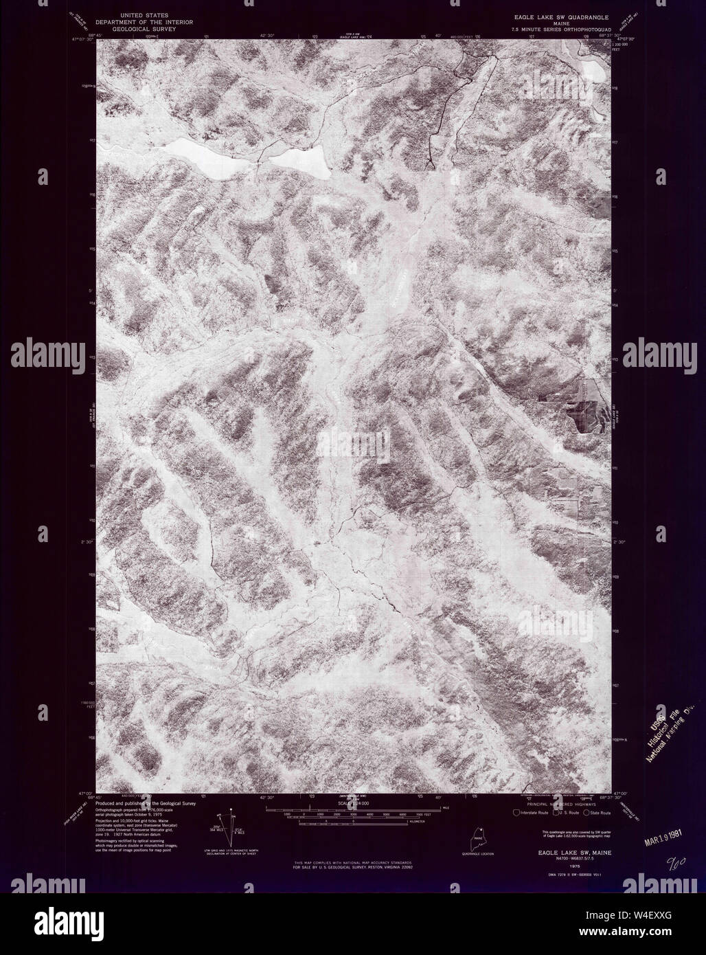 Maine USGS Historical Map Eagle Lake SW 806661 1975 24000 Inversion ...