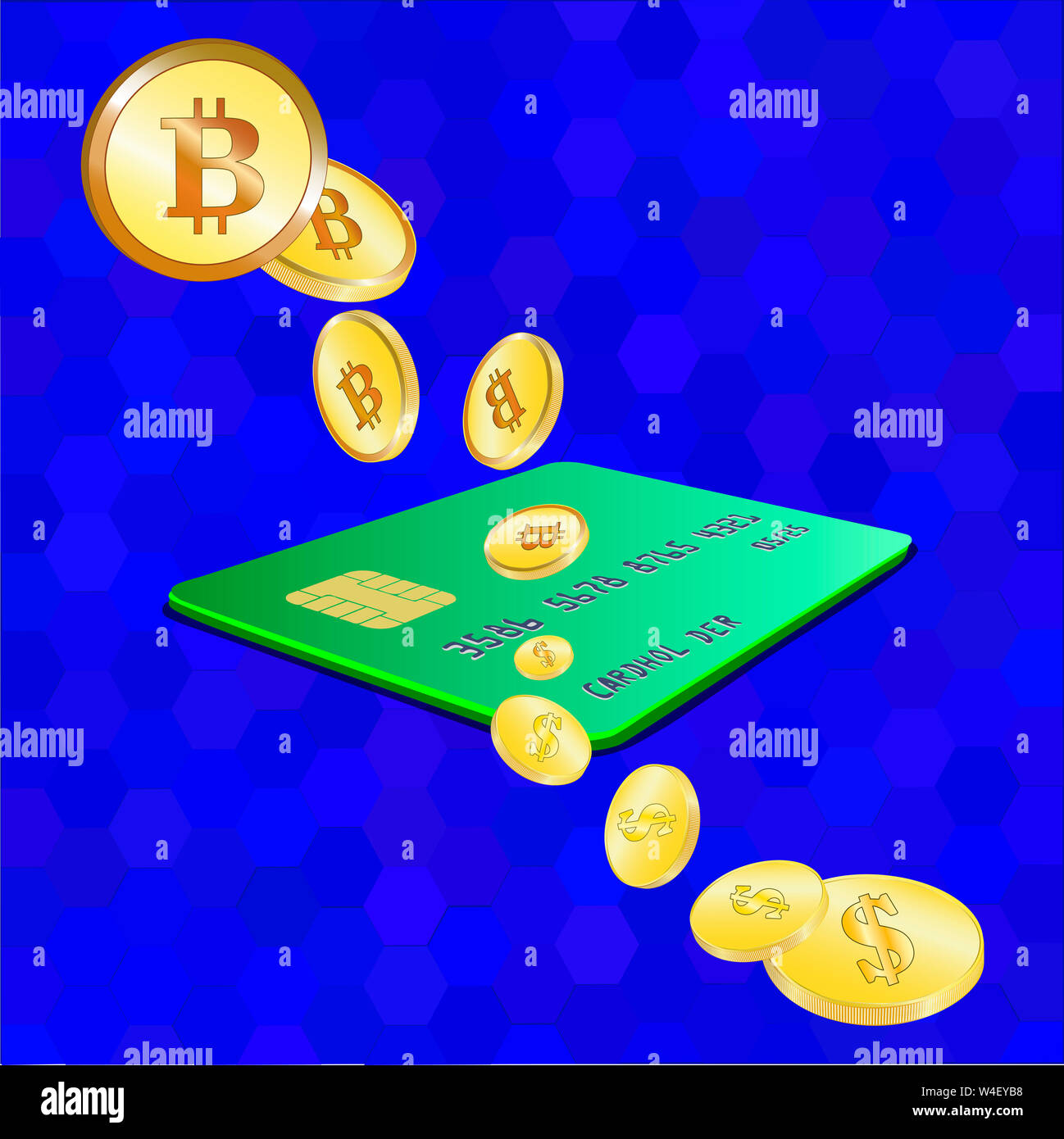 Bitcoin Sign .Credit card. The withdrawal of money. Bitcoin exchange ...