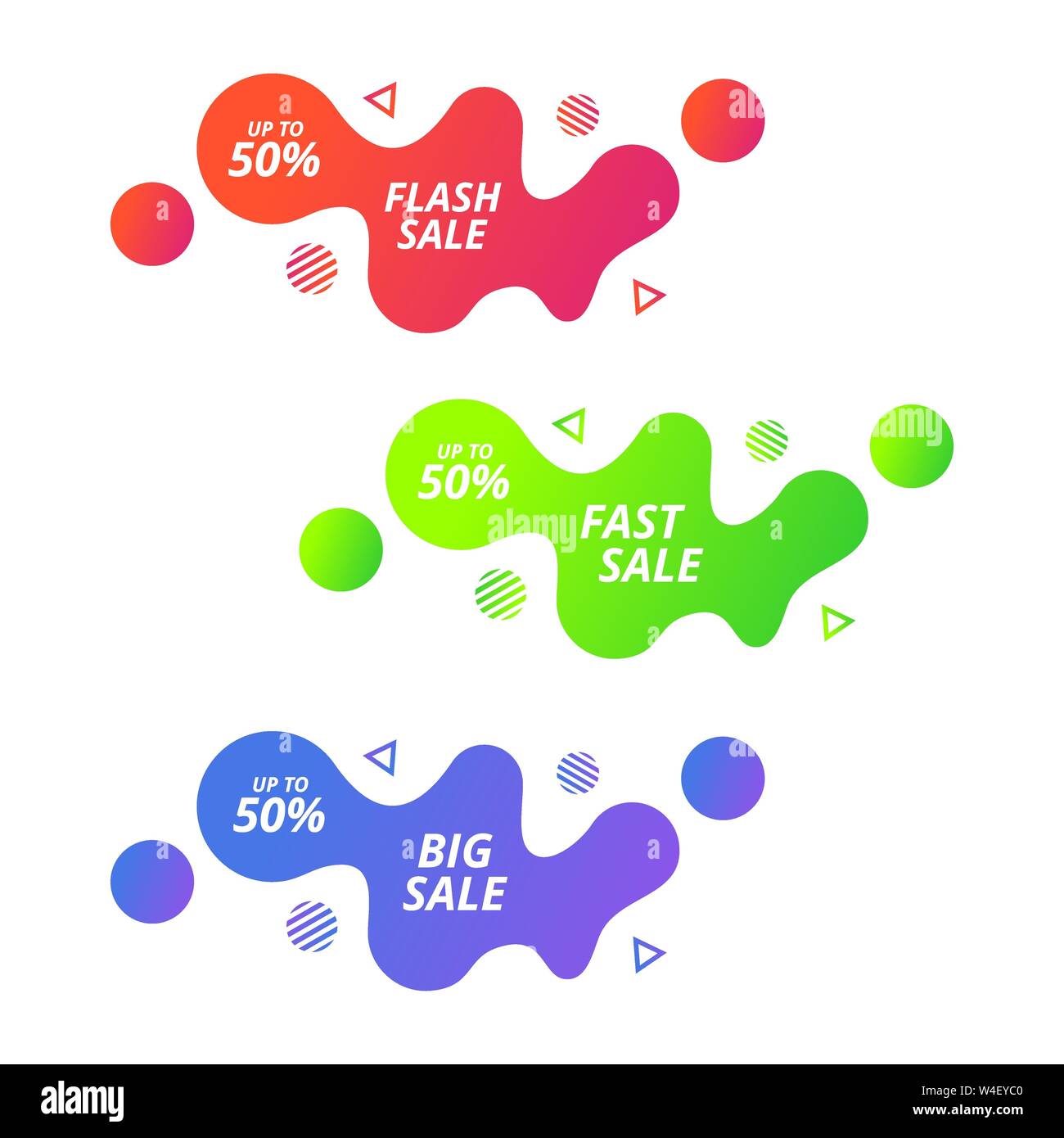 Sale Discount Tags, Liquid Shape Various Color, Gradient Shape Badge ...