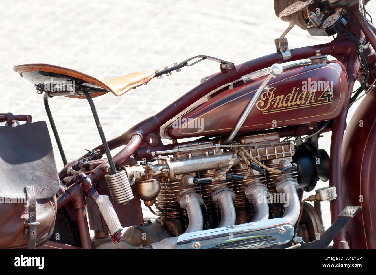 Vintage indian motorcycle engine hi-res stock photography and images ...