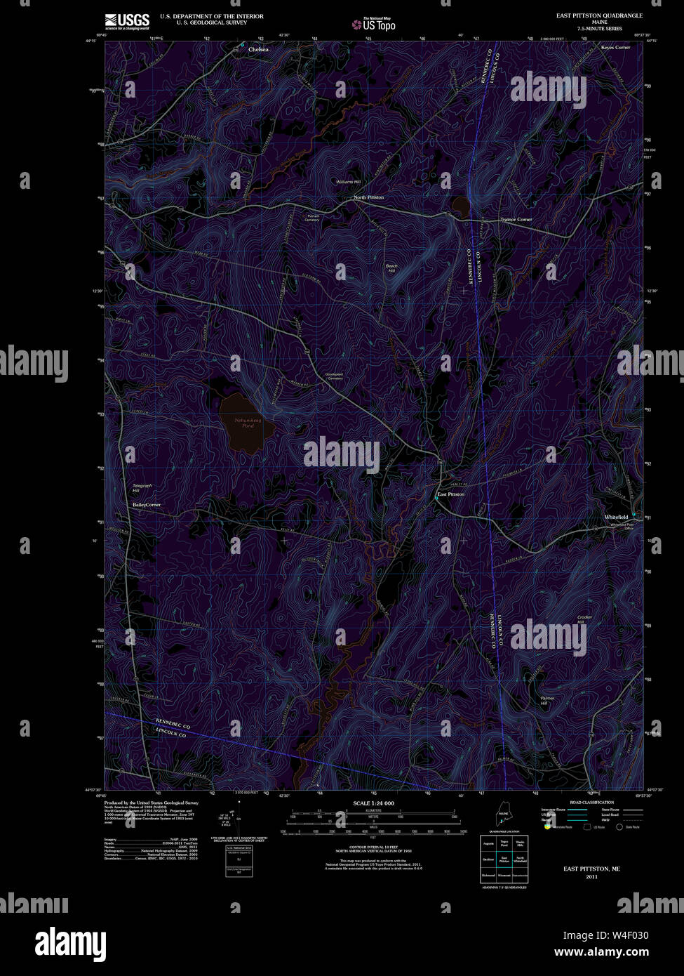 Maine USGS Historical Map East Pittston 20110906 TM Inversion ...