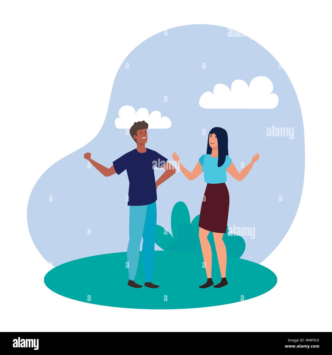 young lovers couple in the landscape Stock Vector Image & Art - Alamy