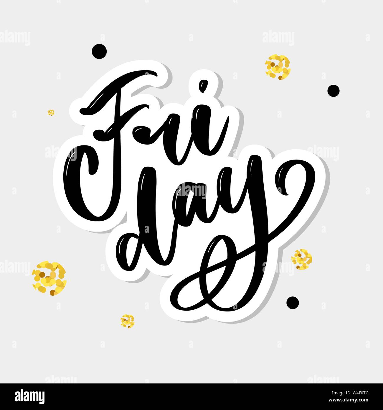 Hand lettering happy friday inscription isolated on white background ...