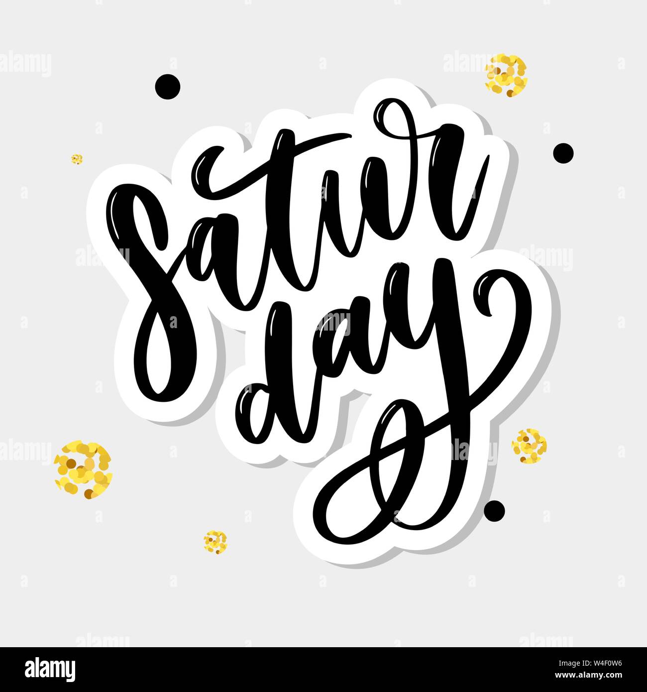 Saturday logo template vector lettering calligraphy Stock Vector Image ...