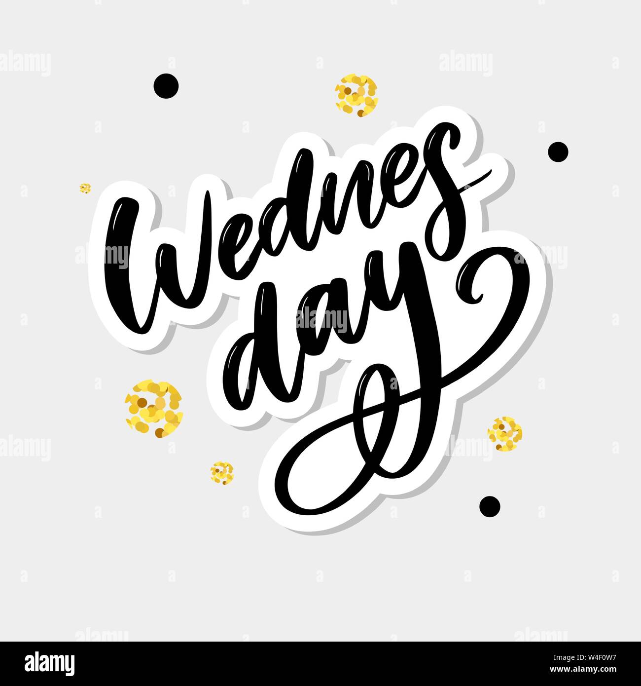 Wednesday words. Quote design. Hand drawn ink lettering Stock Vector ...
