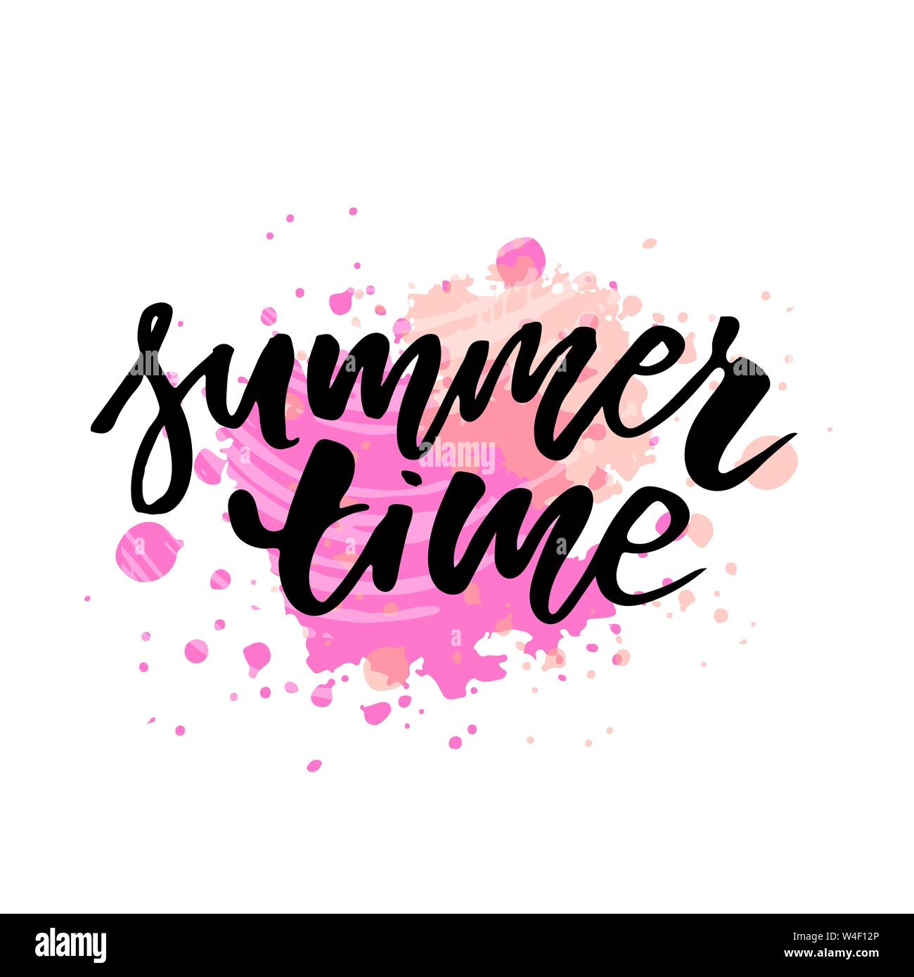 Lettering with phrase summer time. Vector illustration Stock Vector ...